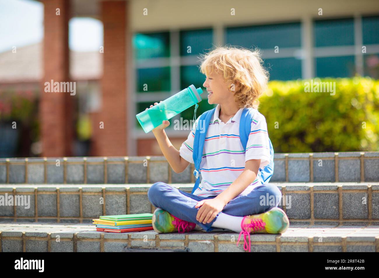 Children go back to school. Start of new school year after summer ...