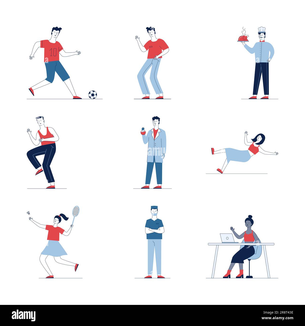 Colorful collection of various cartoon people Stock Vector Image & Art ...