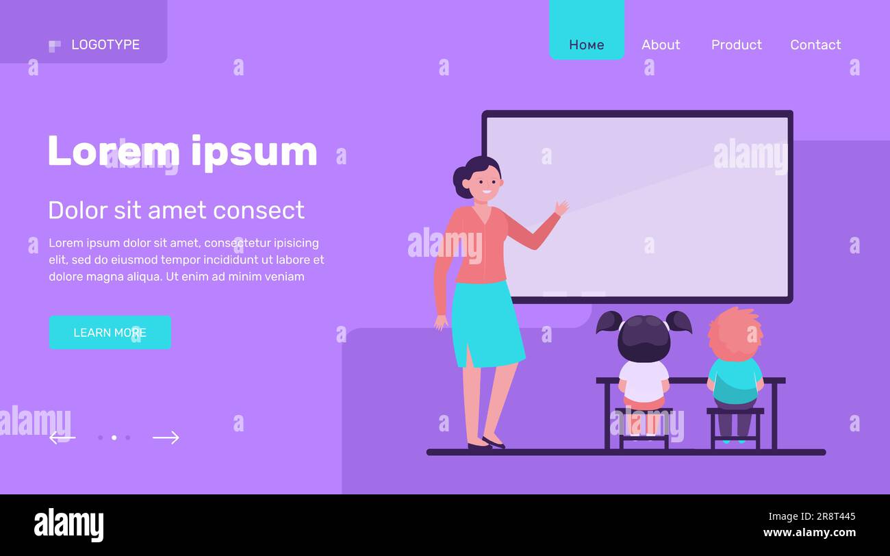 Female teacher explaining lesson for kids Stock Vector Image & Art - Alamy