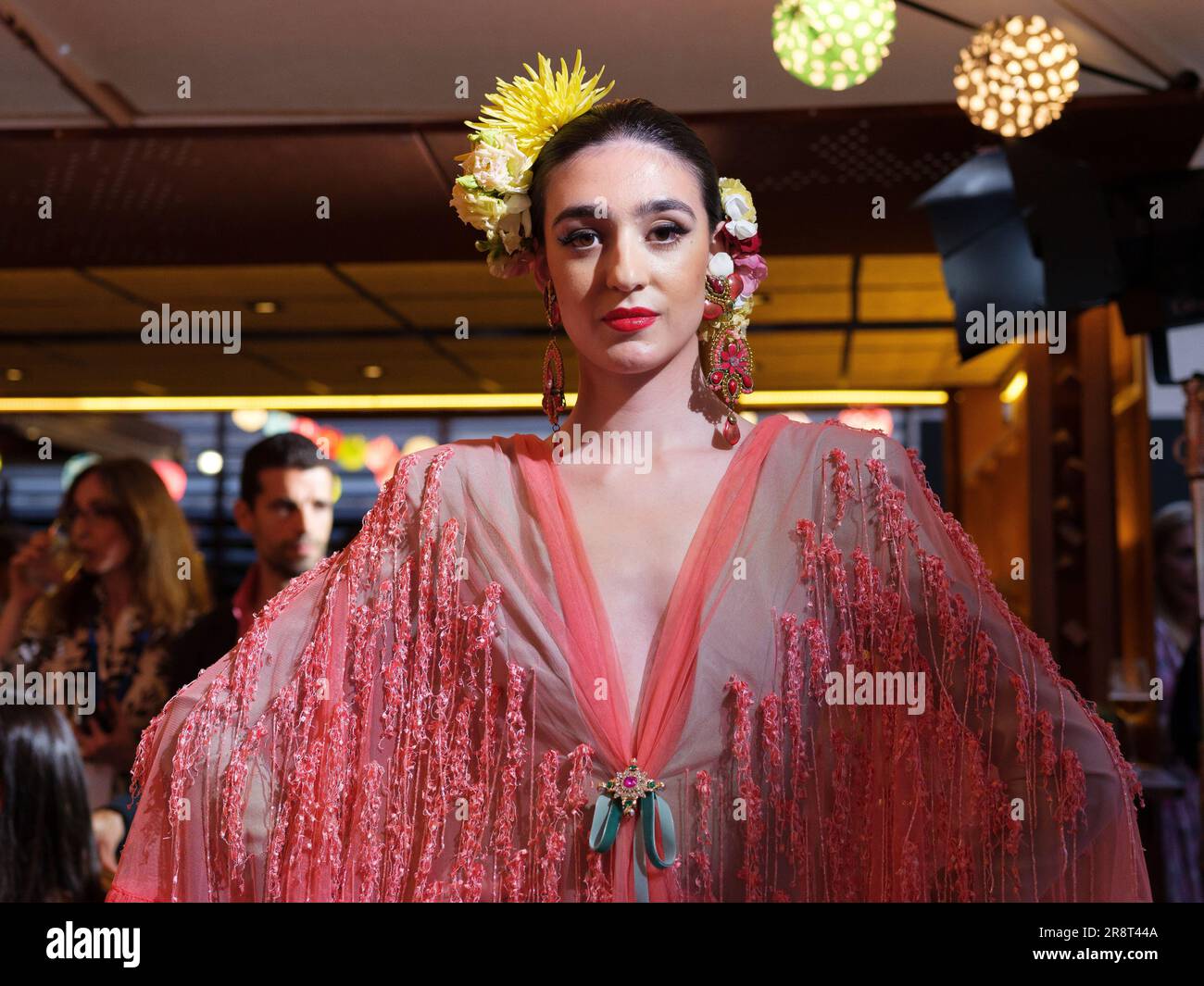 A model walks the runway during the SIMOF Flamenco Fashion Week Madrid ...