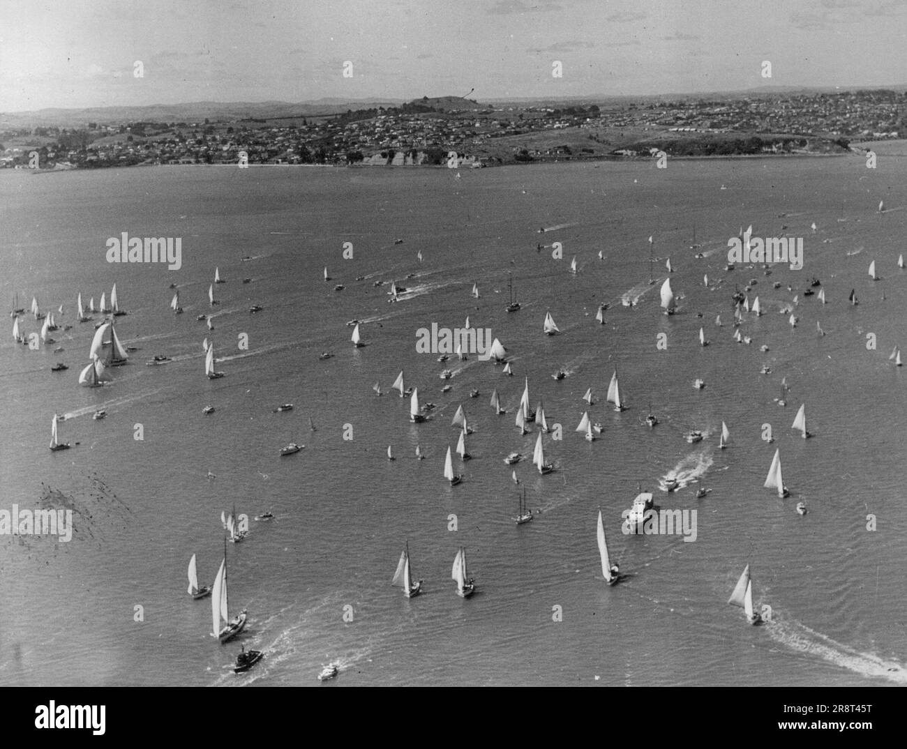 Aerial view start. February 09, 1951. (Photo by The N.Z. Herald Stock ...