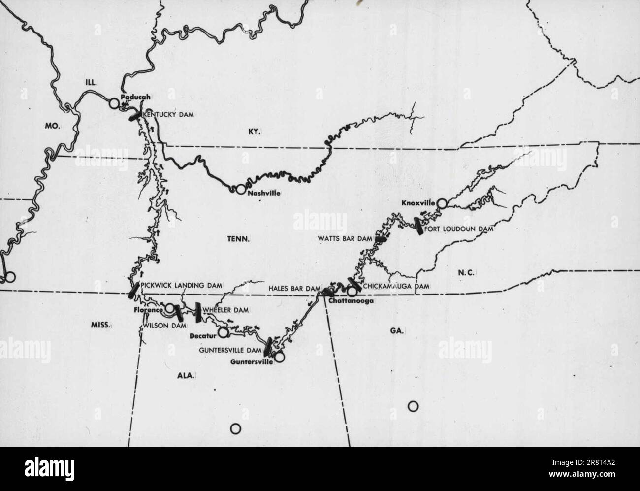 Tennessee historic map hi-res stock photography and images - Alamy