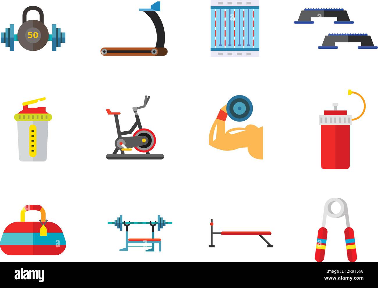 Gym Icons Set Stock Vector Image & Art - Alamy