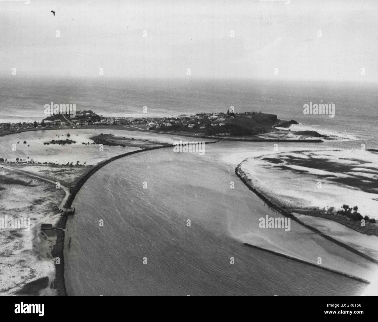 Point Danger, looking east over the Tweed towards the Pacific. The ...