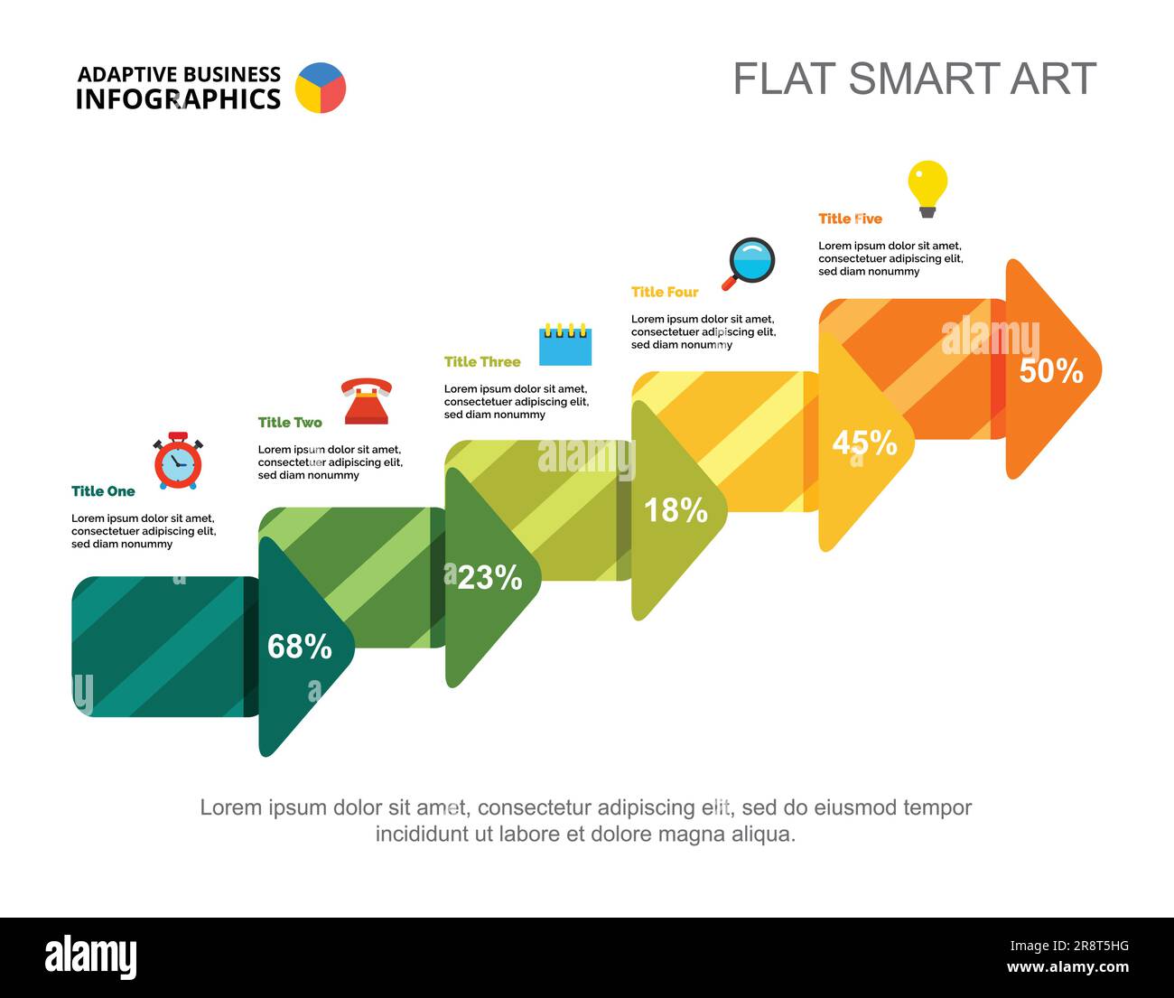 Five Arrow Steps Slide Template Stock Vector Image & Art - Alamy