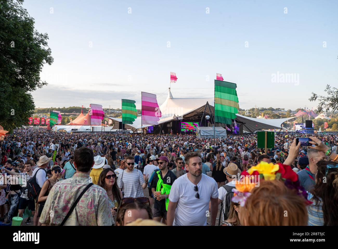 Pilton, UK. Thursday 22 June 2023. Glastonbury Festival,Thousands of ...