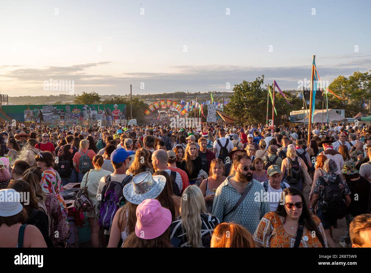 Pilton, UK. Thursday 22 June 2023. Glastonbury Festival,Thousands of ...