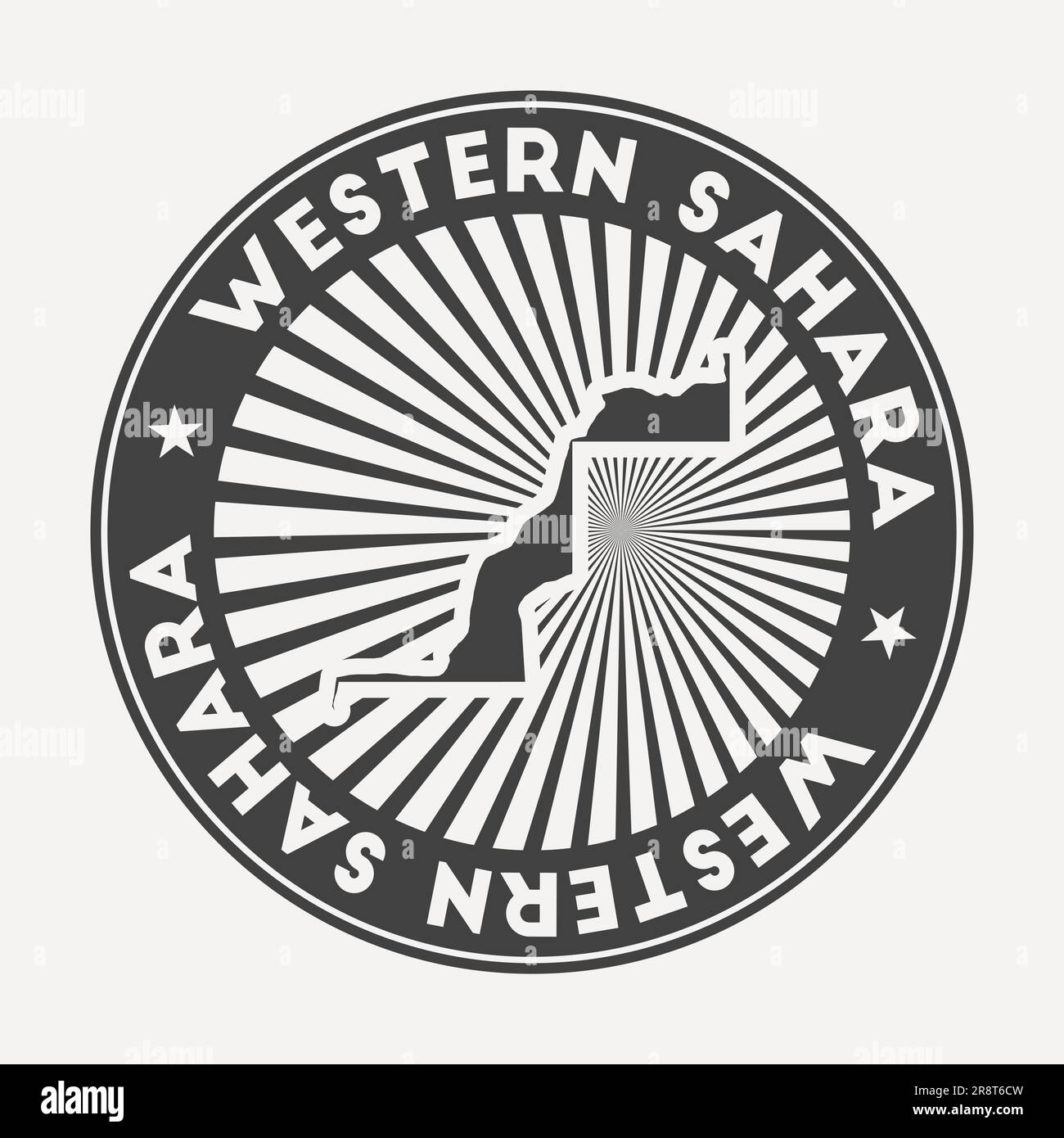 Western Sahara round logo. Vintage travel badge with the circular name ...
