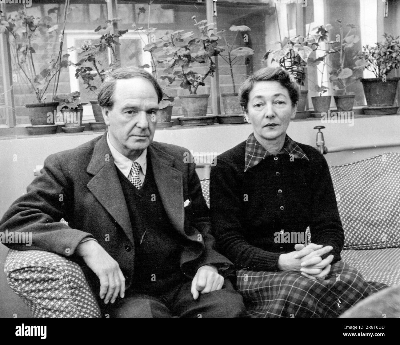 Henry Moore And His Wife -- Mr. Henry More, the sculptor, portrayed ...