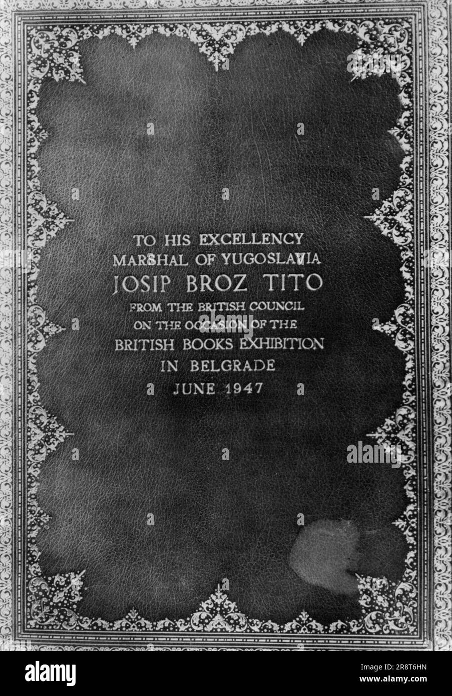 Book of Engravings by R. Adam, F.R.S. presented to Marshal Tito by the ...