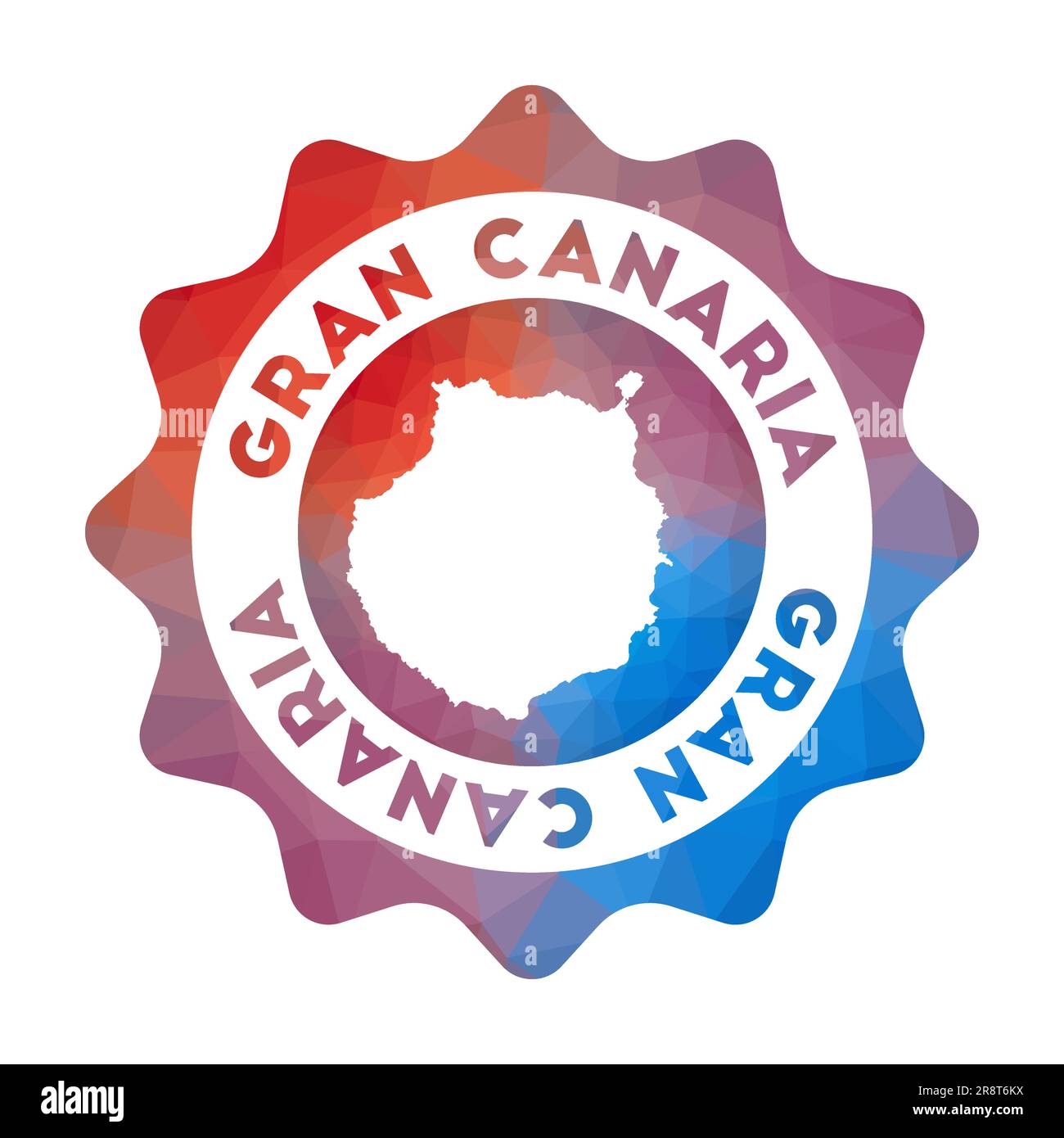 Gran Canaria low poly logo. Colorful gradient travel logo of the island ...