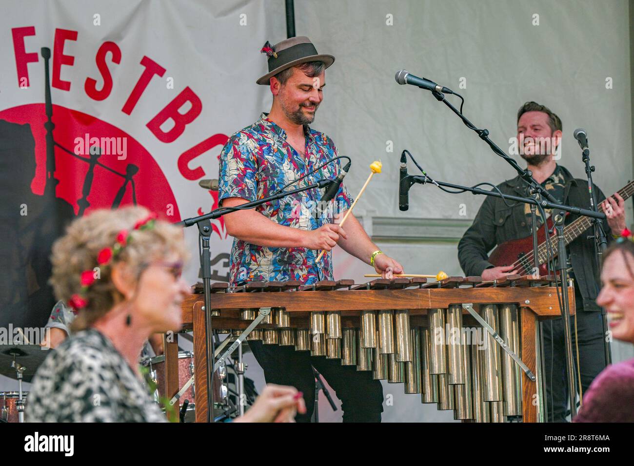 Marimba player, Robin Layne, Scotfest, Coquitlam, BC, Canada Stock ...