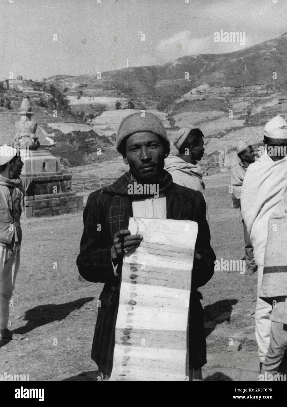 The Head Coolie of the expedition seen at Banepa with the coolie roster ...