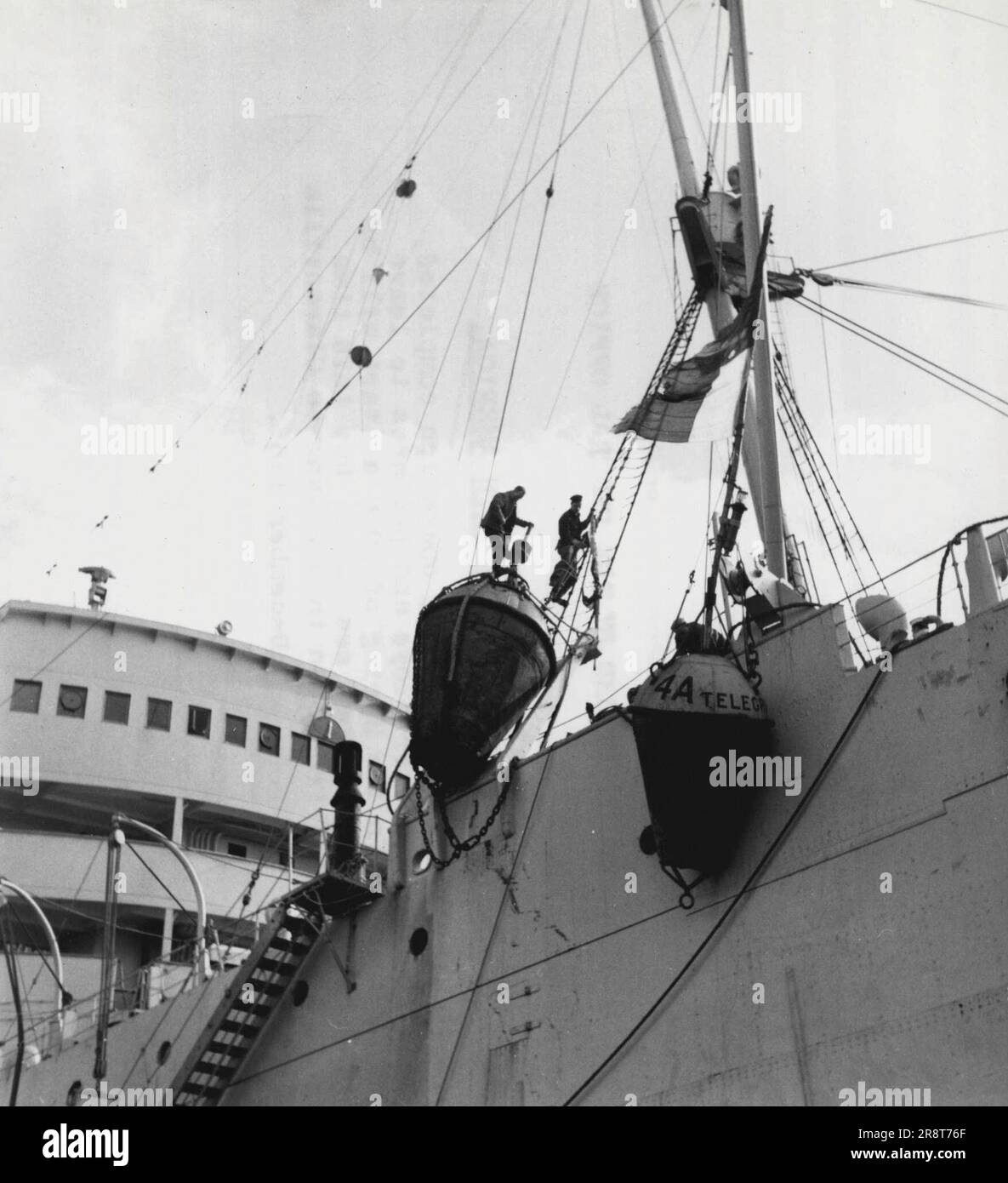 Britain's First Underwater Telephone Link With America. The first half ...