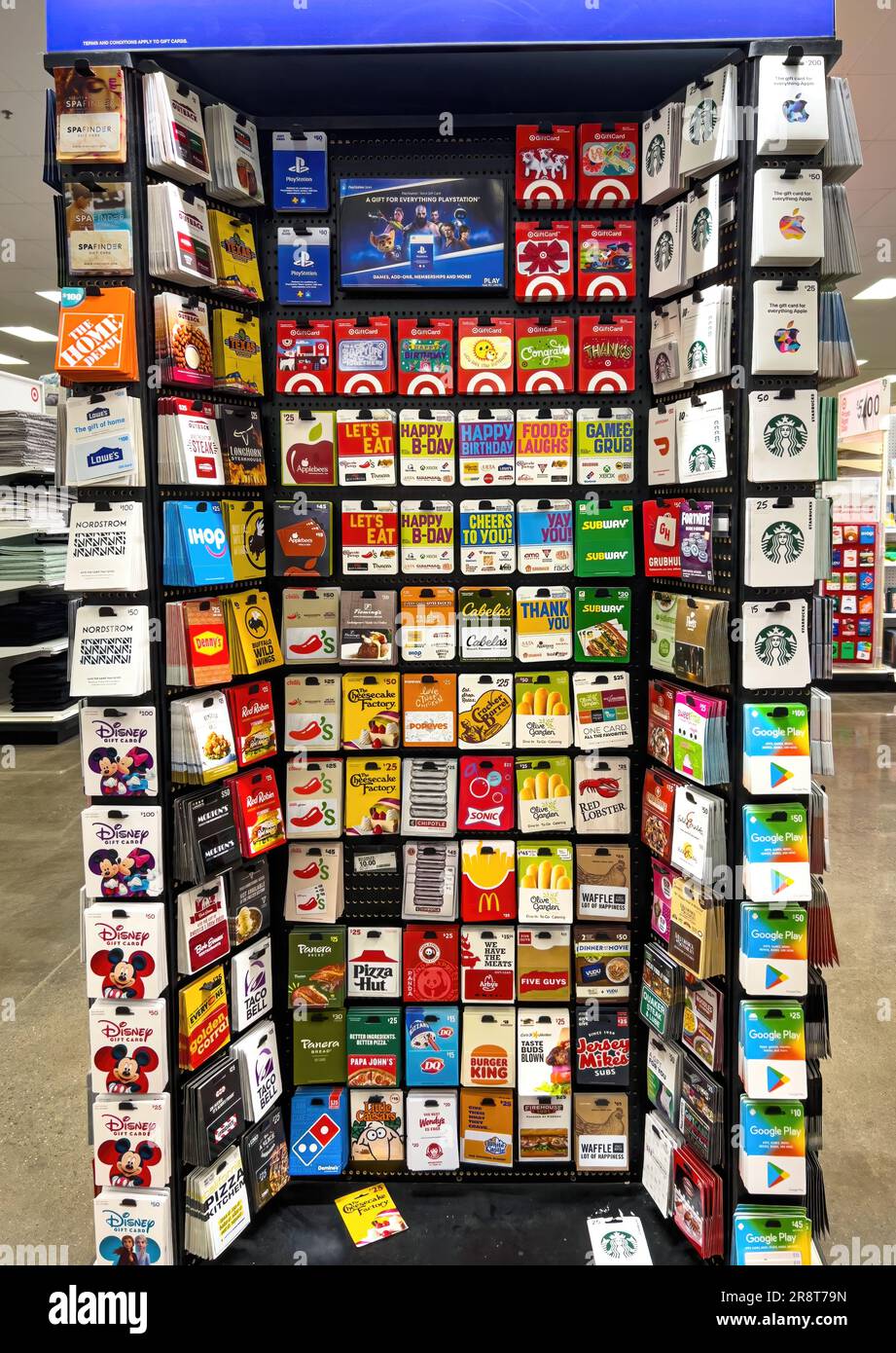Gift Cards on display in a supermarket - PITTSBURGH, UNITED STATES ...