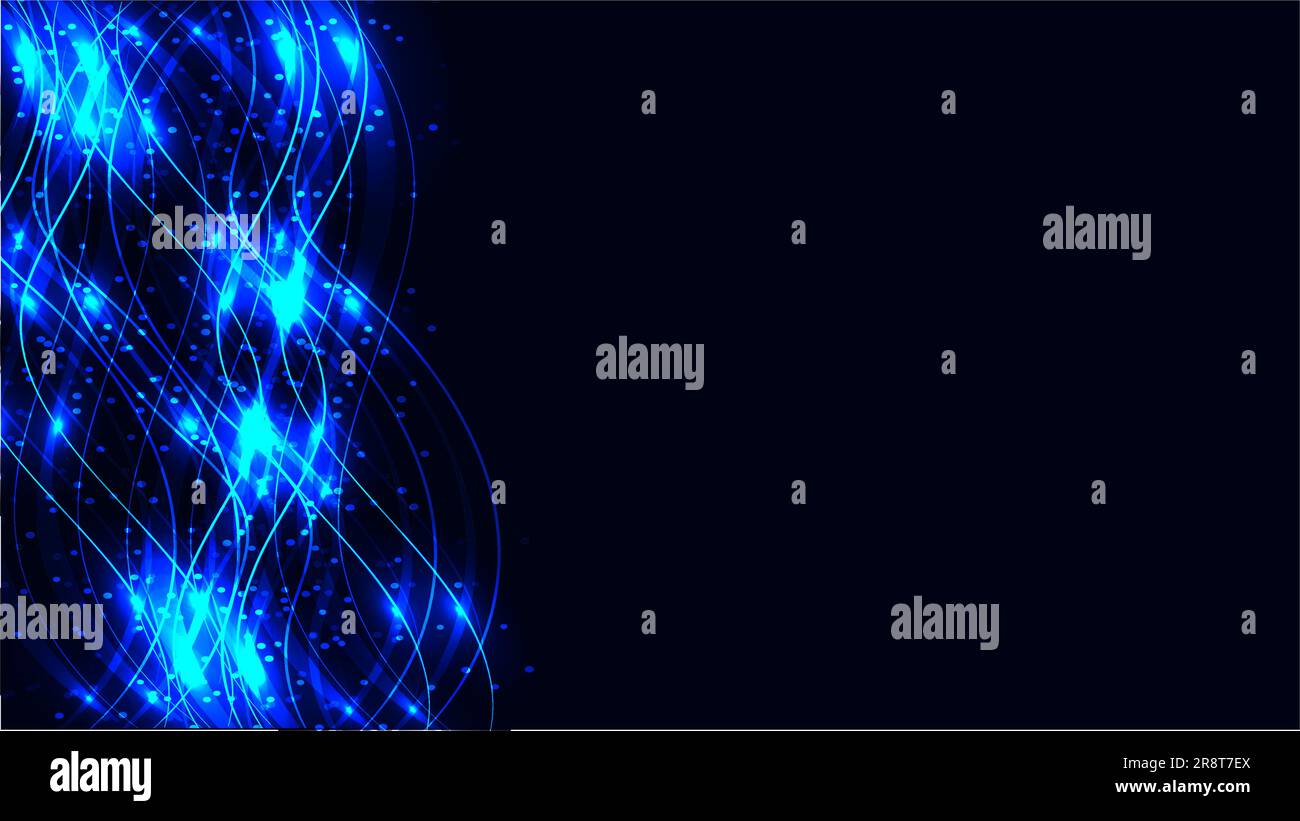 Blue transparent abstract shiny magical cosmic magic energy lines, rays ...