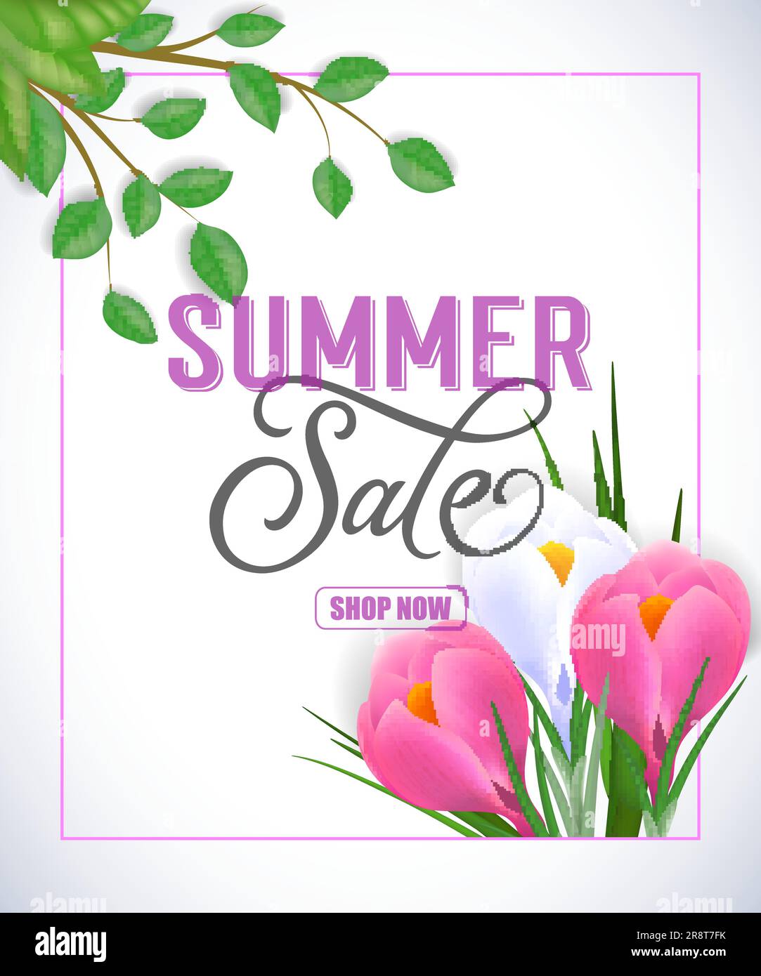 Sale lettering with flowers and grass Stock Vector Image & Art - Alamy