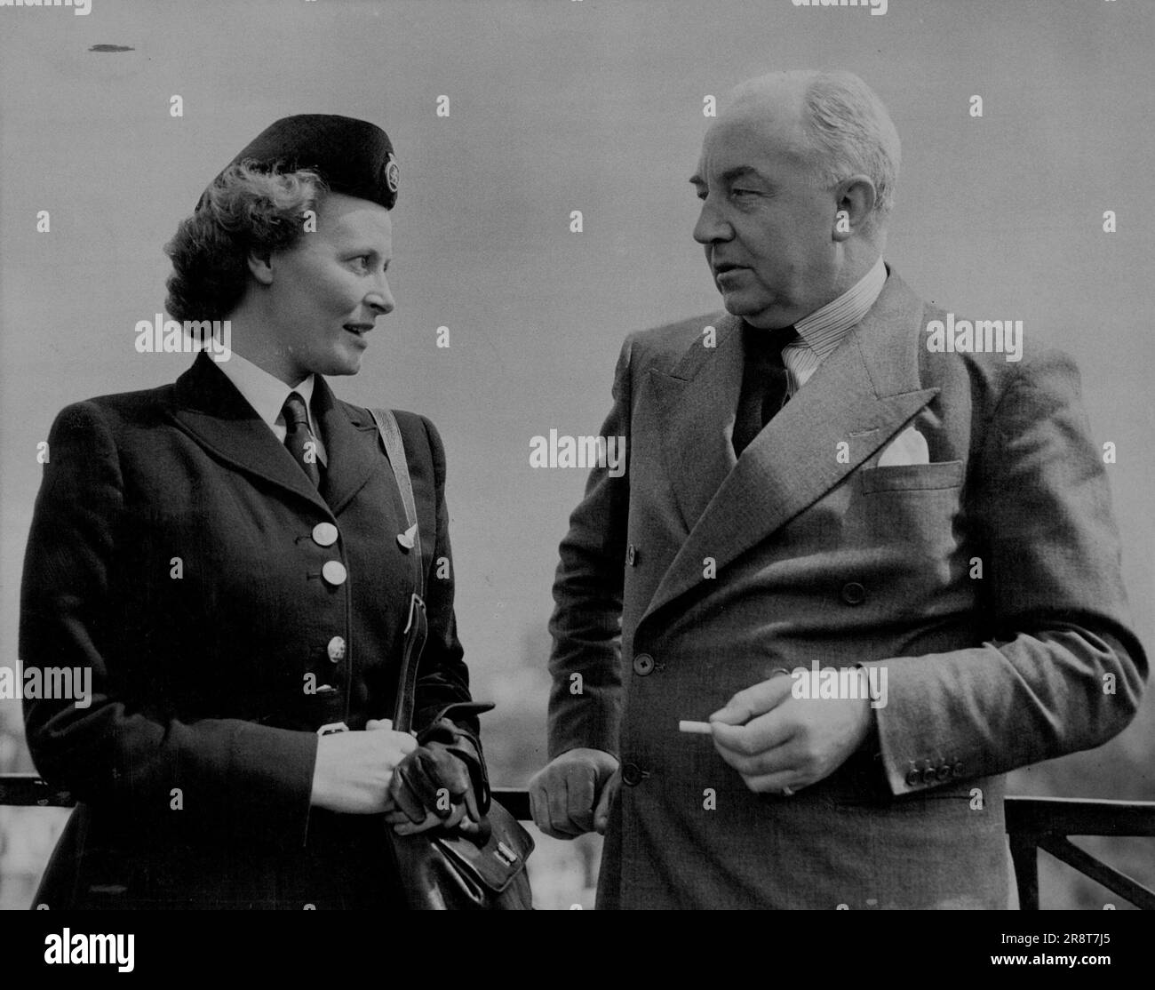 Sir Miles Thomas, Chairman of B.O.A.C., who visited Australian in the ...