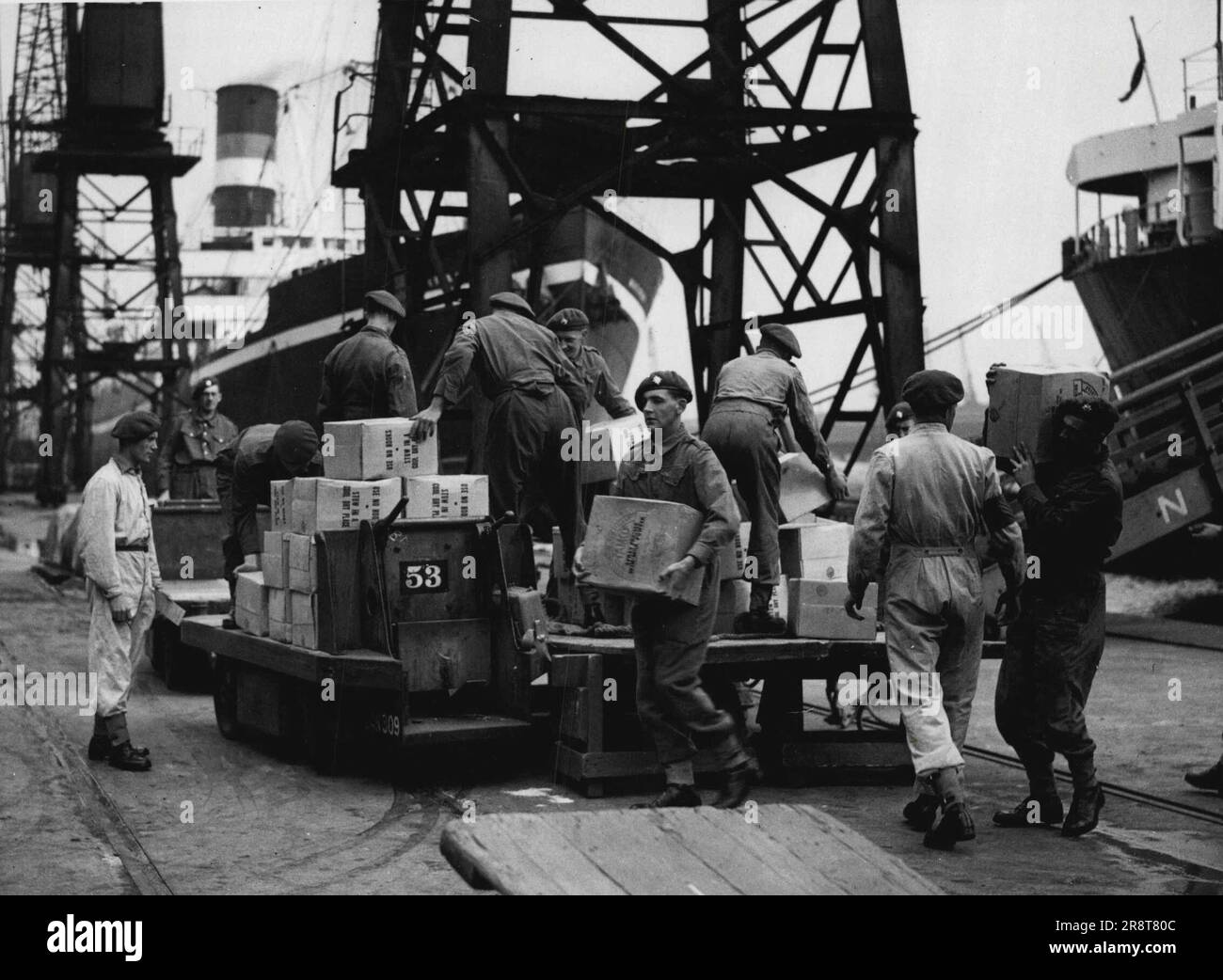 Dock Strike - Troops Unloading Ships -- Troops unloading the ships ...