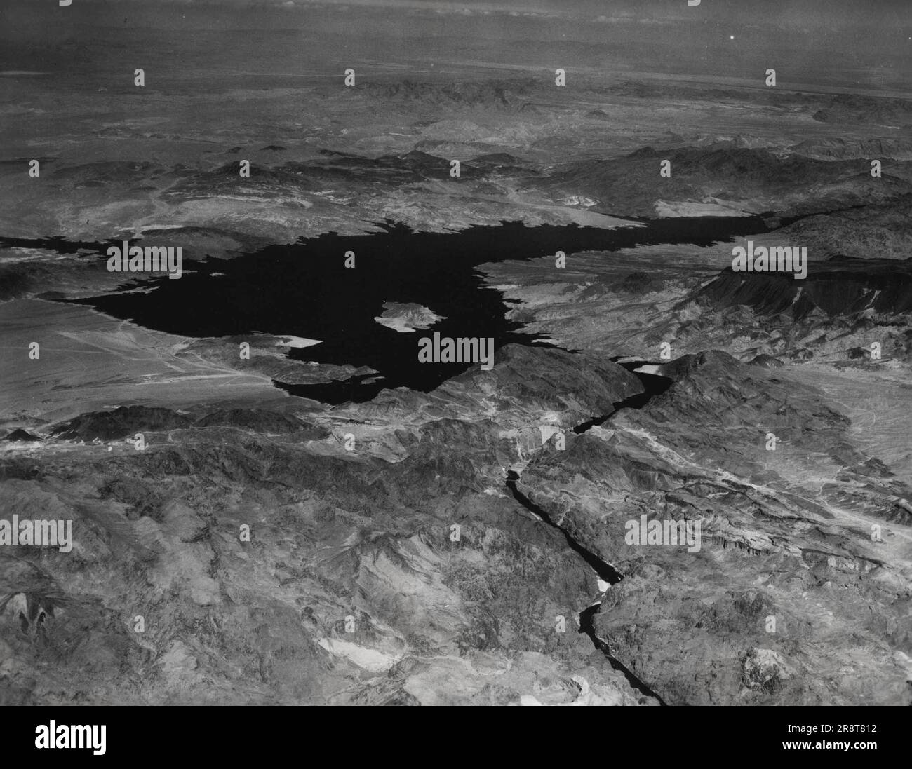 Lake Steadily Growing Behind Boulder Dam -- Airplane view made today ...