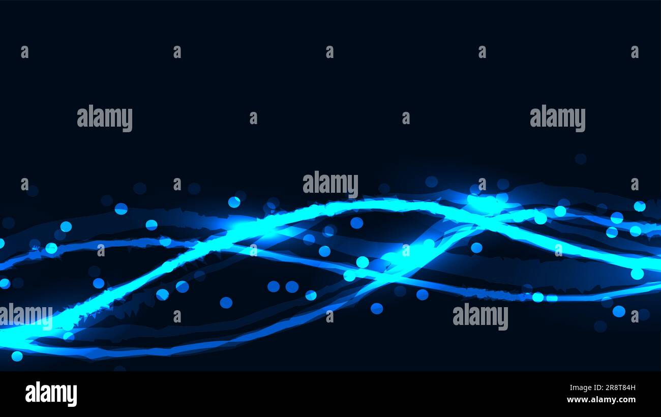 Blue abstract digital high-tech magical cosmic energy electric bright ...