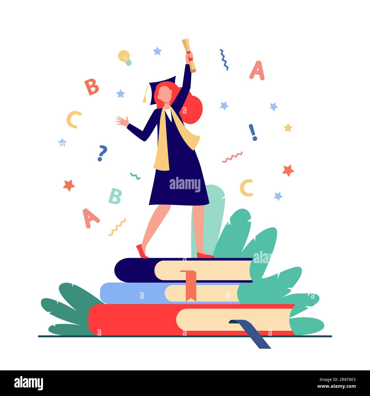 Student celebrating graduation Stock Vector Image & Art - Alamy