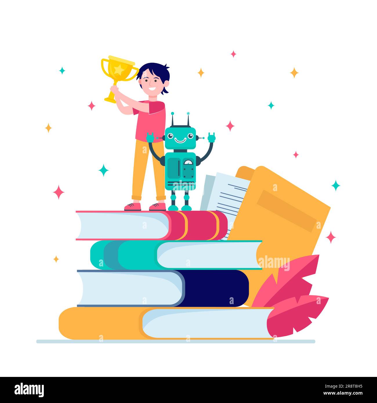 Boy winning prize boy award Stock Vector Images - Alamy