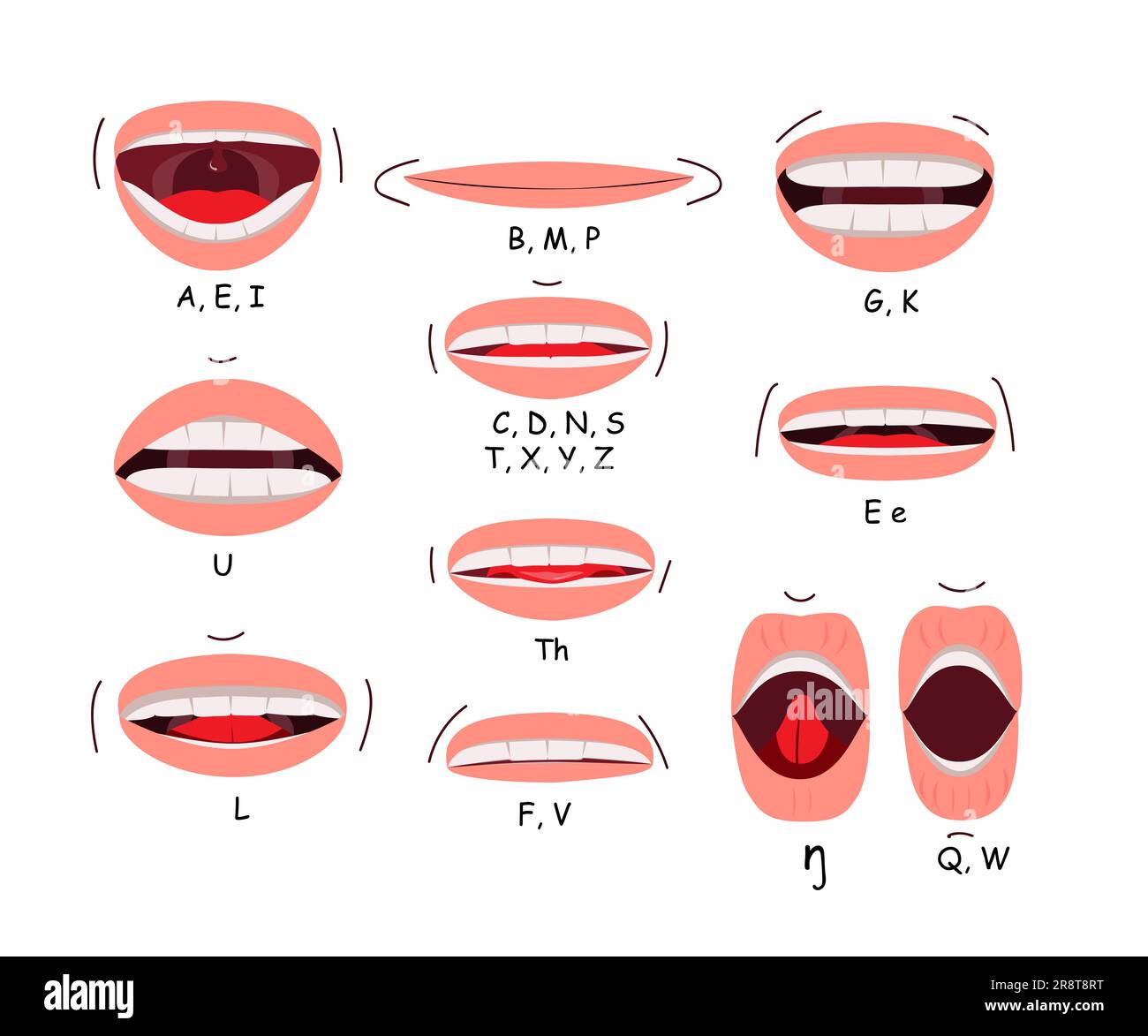 Animated character emotion set Cut Out Stock Images & Pictures - Alamy