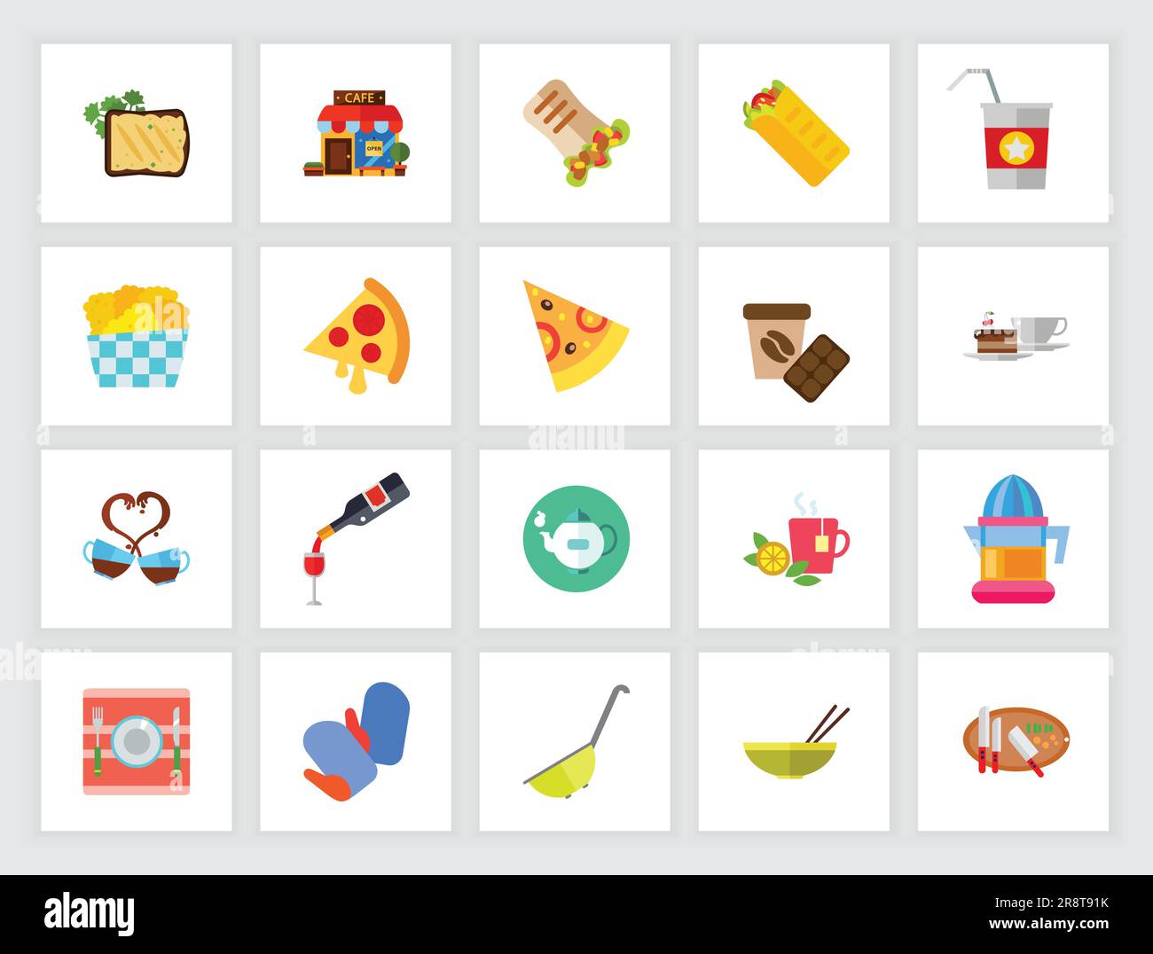 Lunch break icon set Stock Vector Image & Art - Alamy