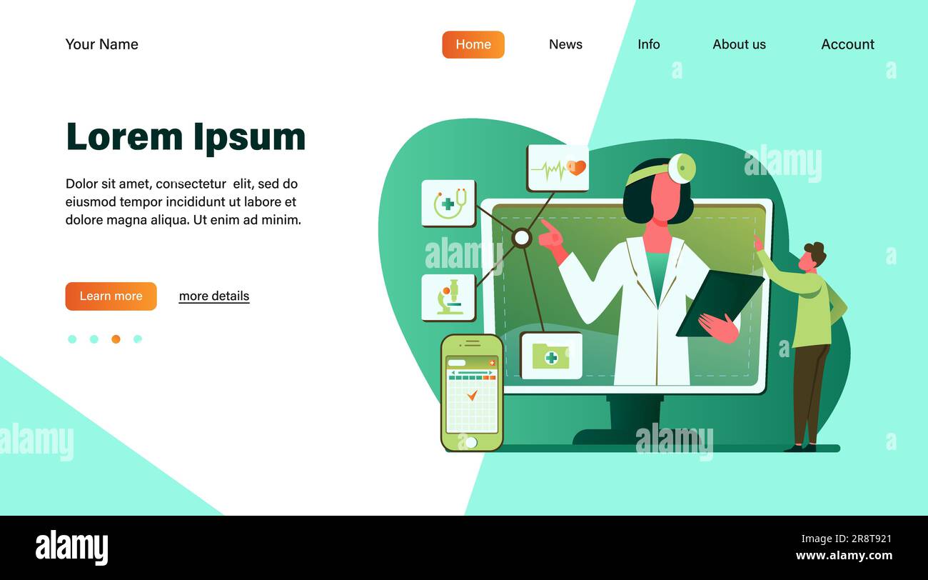 Online medical assistance vector illustration Stock Vector Image & Art ...