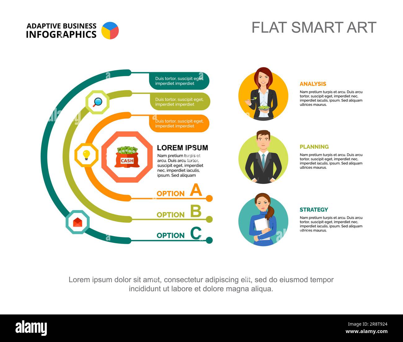 Three Arc Option Chart Slide Templat Stock Vector Image & Art - Alamy