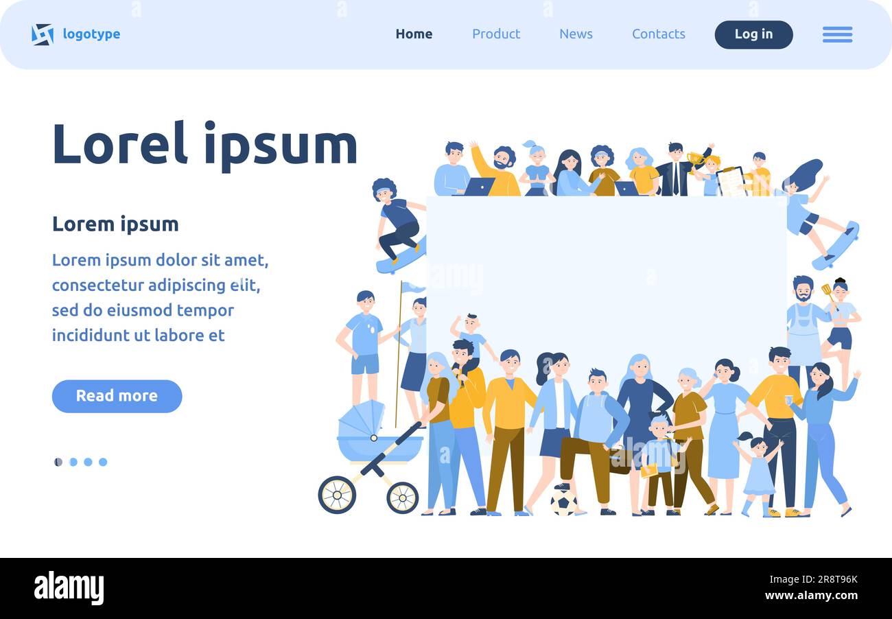 Crowd banner unity placard communication Stock Vector Images - Alamy