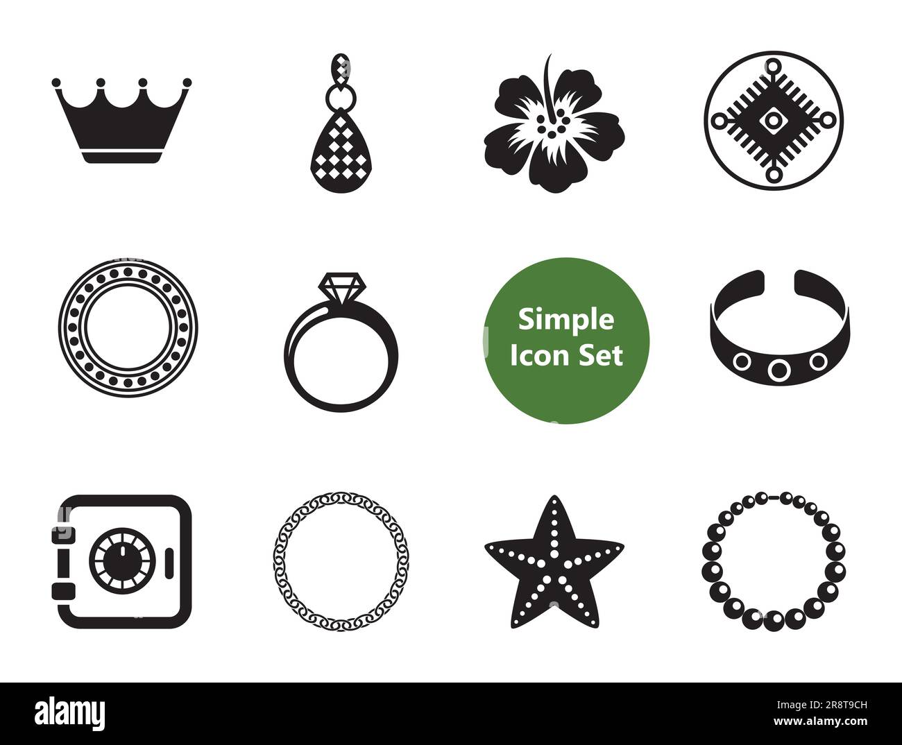 Jewelry Simple Icons Set Stock Vector Image & Art - Alamy