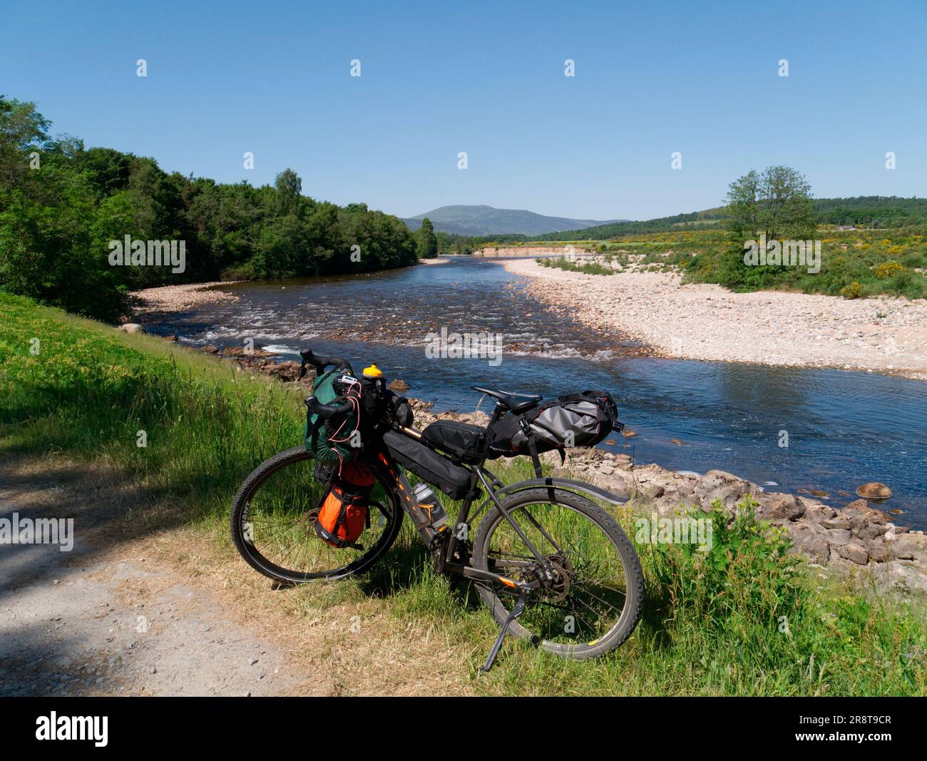 Bikepacking along the River Dee, Grampian Stock Photo - Alamy