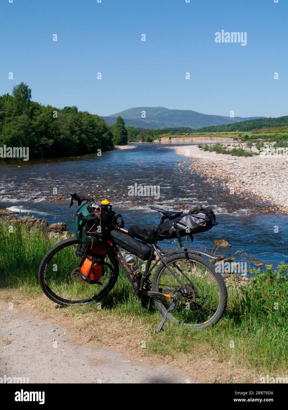 Bikepacking along the River Dee, Grampian Stock Photo - Alamy