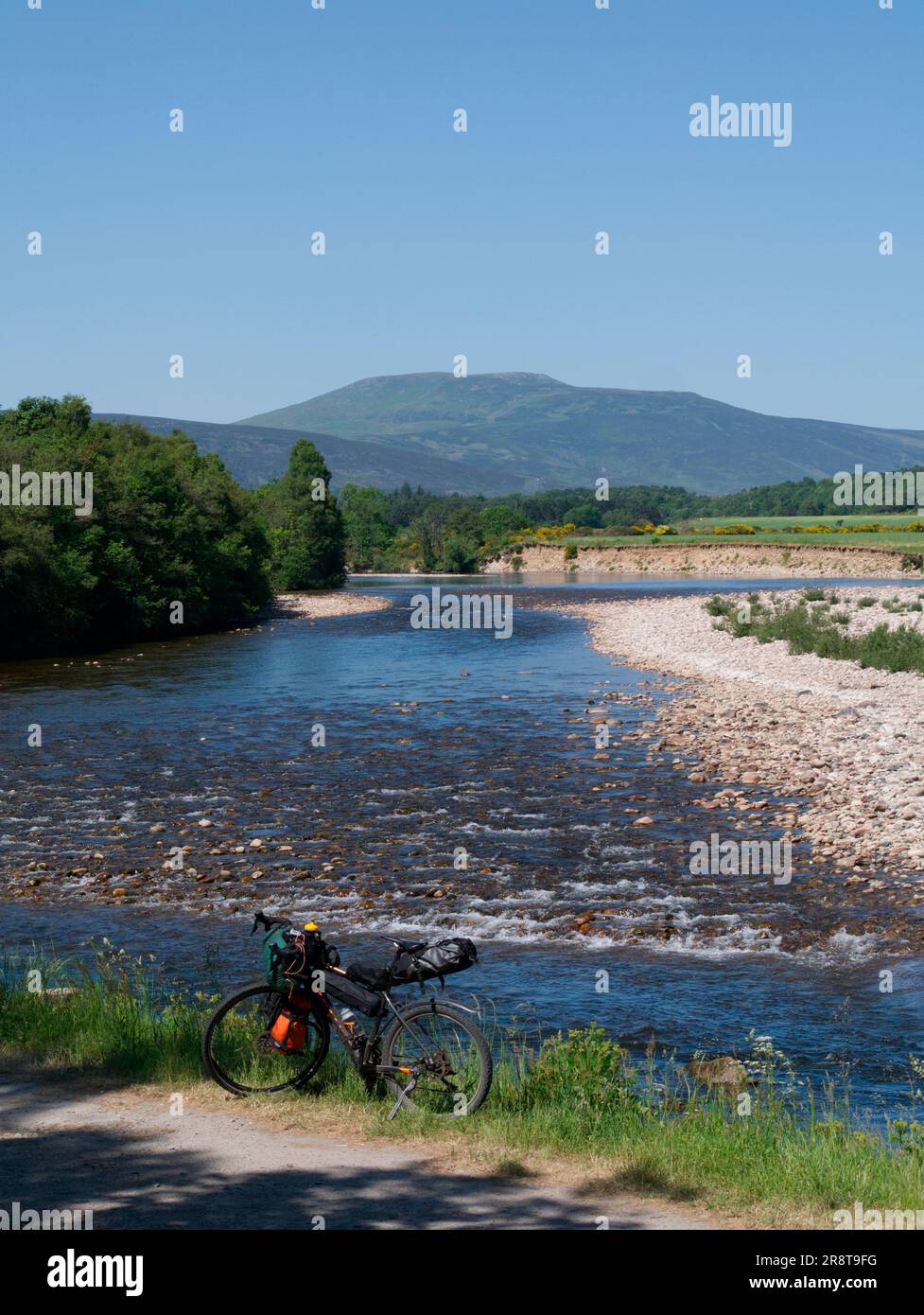 Bikepacking along the River Dee, Grampian Stock Photo - Alamy