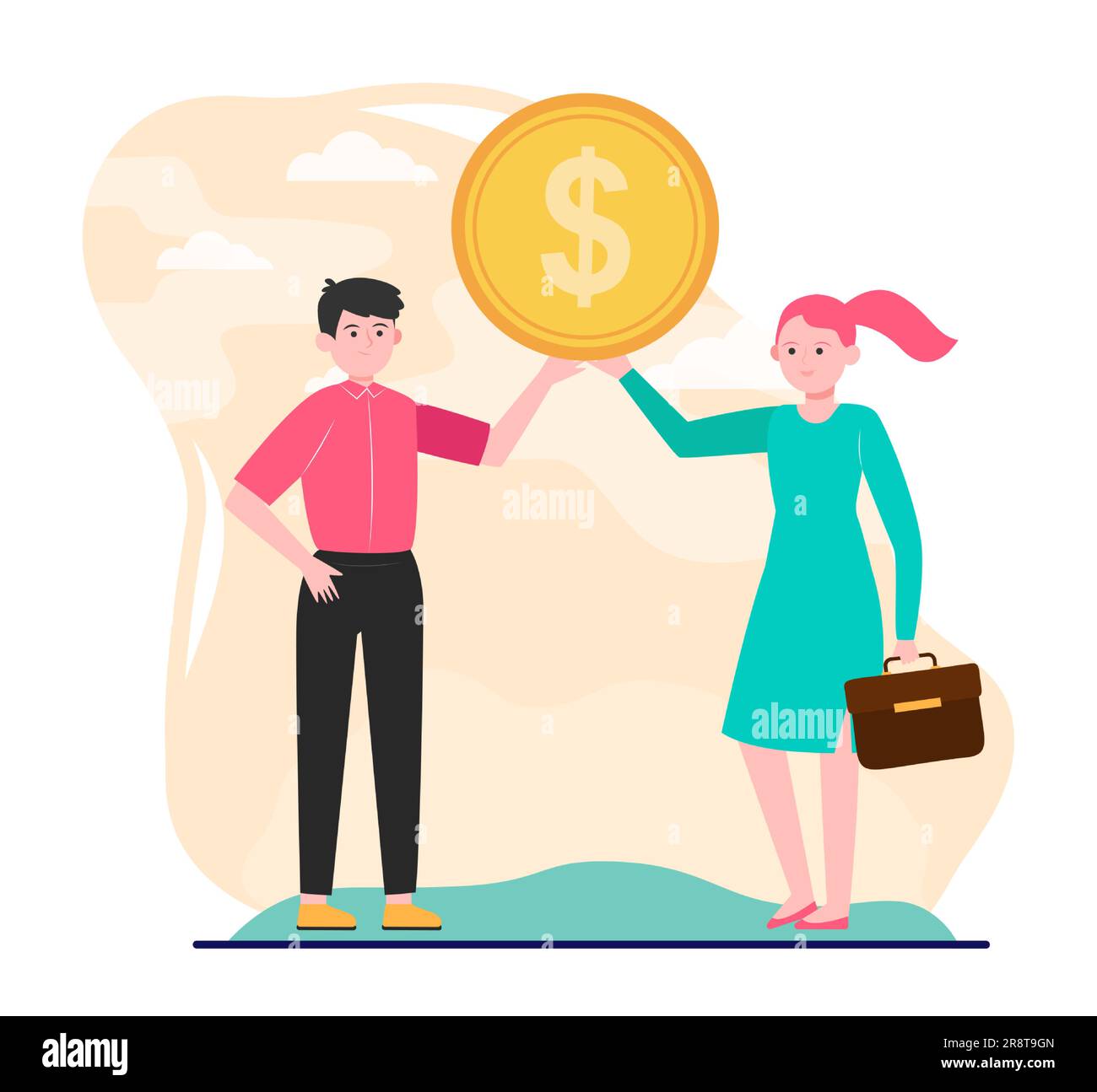 Young husband smiling woman Stock Vector Images - Alamy