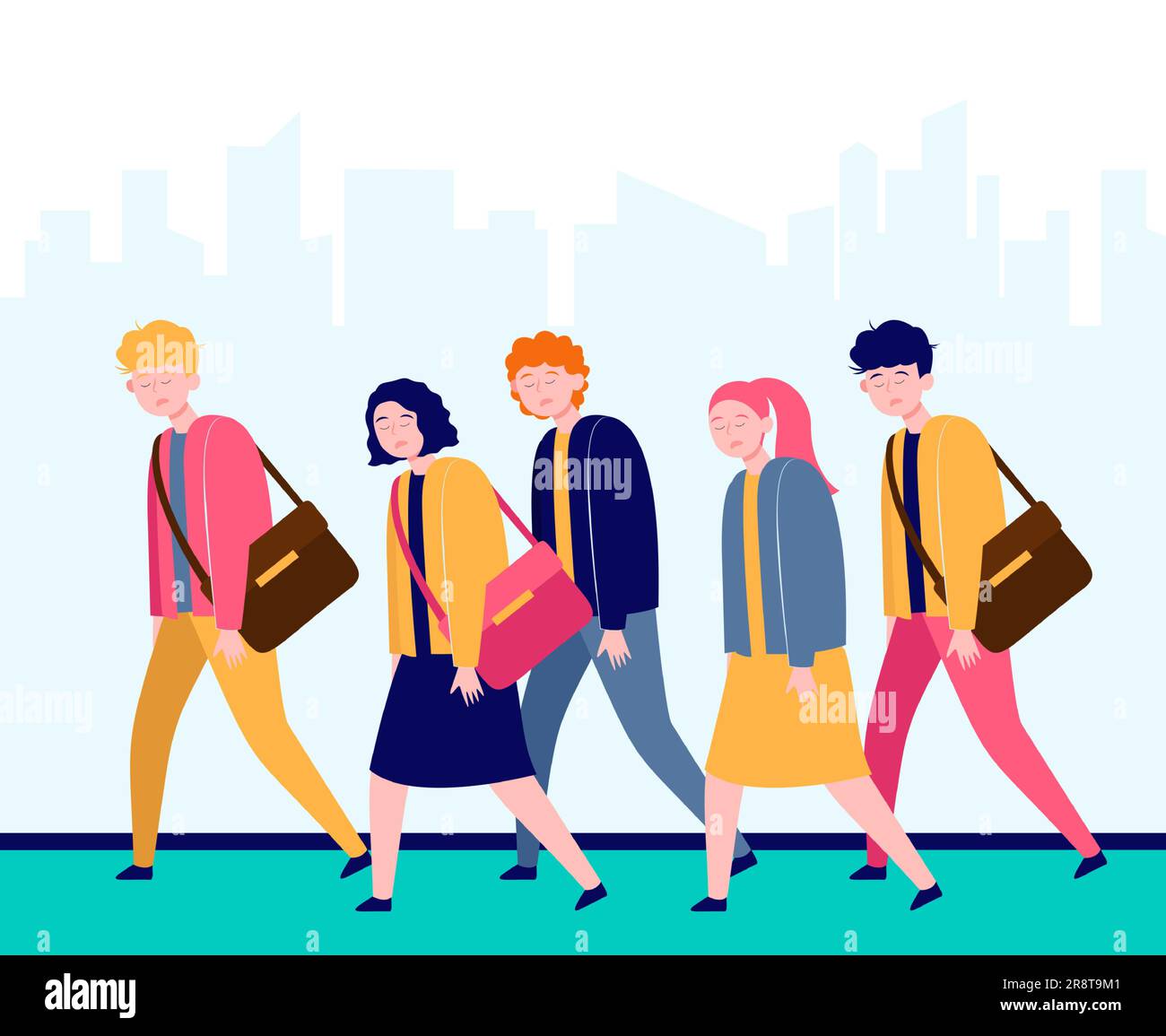 Sleepy person isolated Stock Vector Images - Alamy