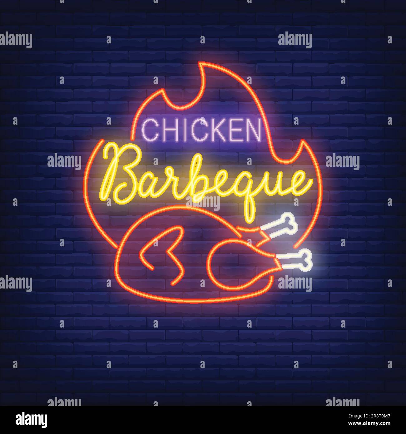 Chicken barbeque neon sign Stock Vector Image & Art - Alamy