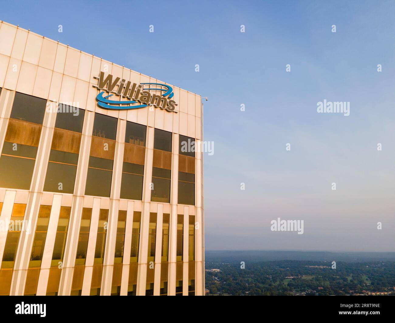 Aerial photograph of One Williams Center in downtown Tulsa on a June ...