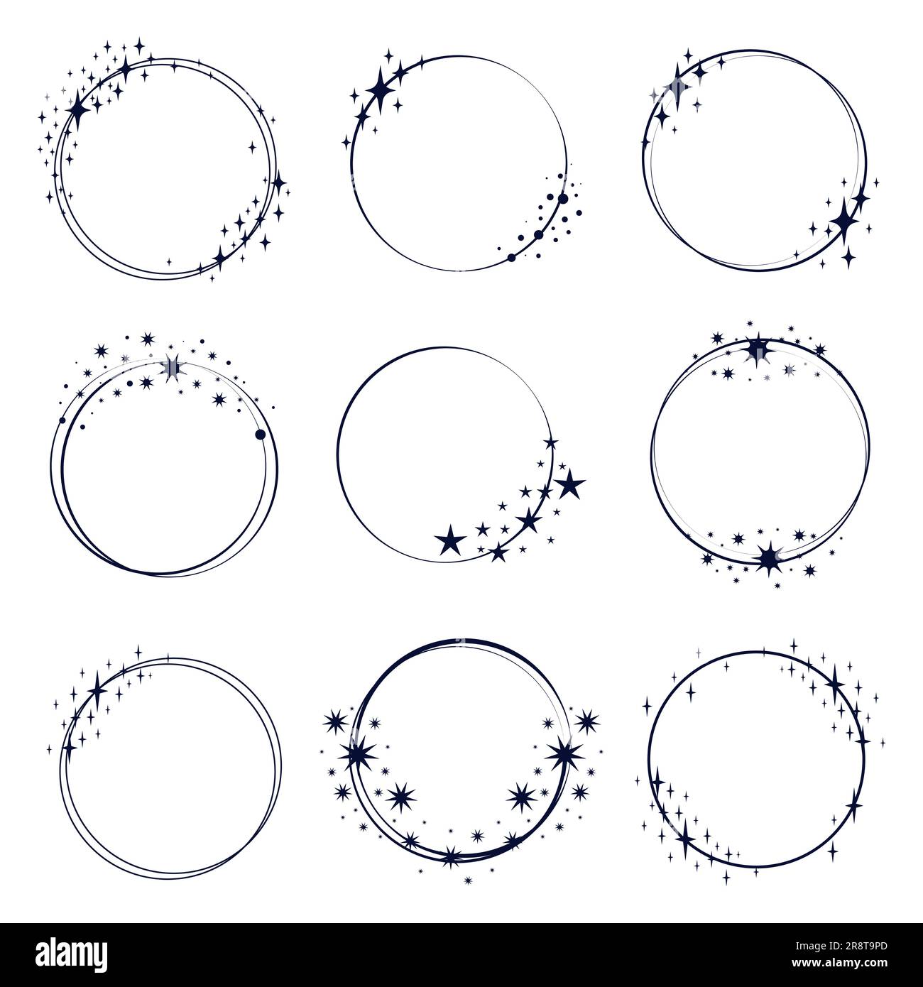 Round starry frames set Stock Vector Image & Art - Alamy