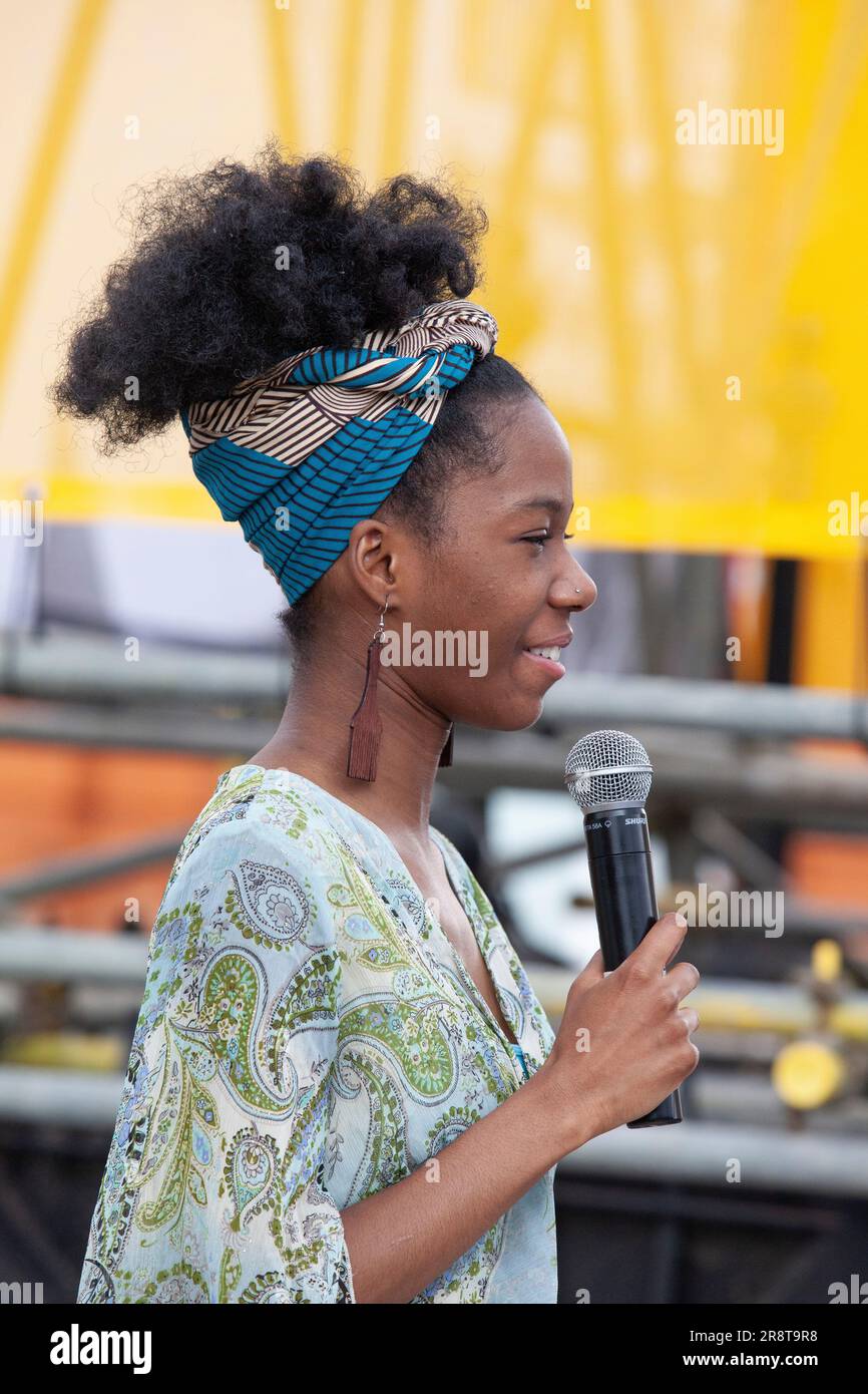 London, UK. 23rd June, 2023. A procession through Brixton, then ...