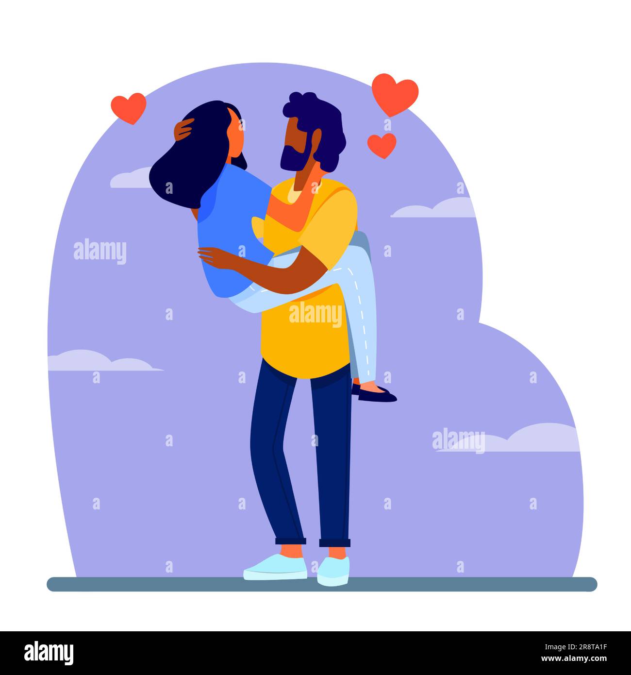 Couple standing arm in arm Stock Vector Images - Alamy