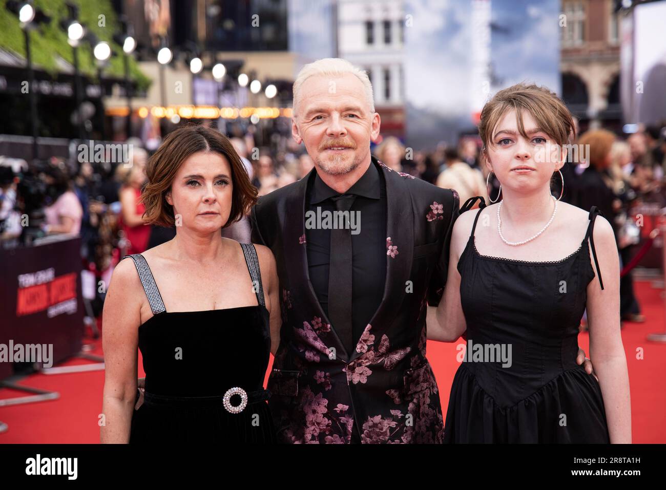Maureen Pegg, Simon Pegg and Matilda Pegg pose for photographers upon ...