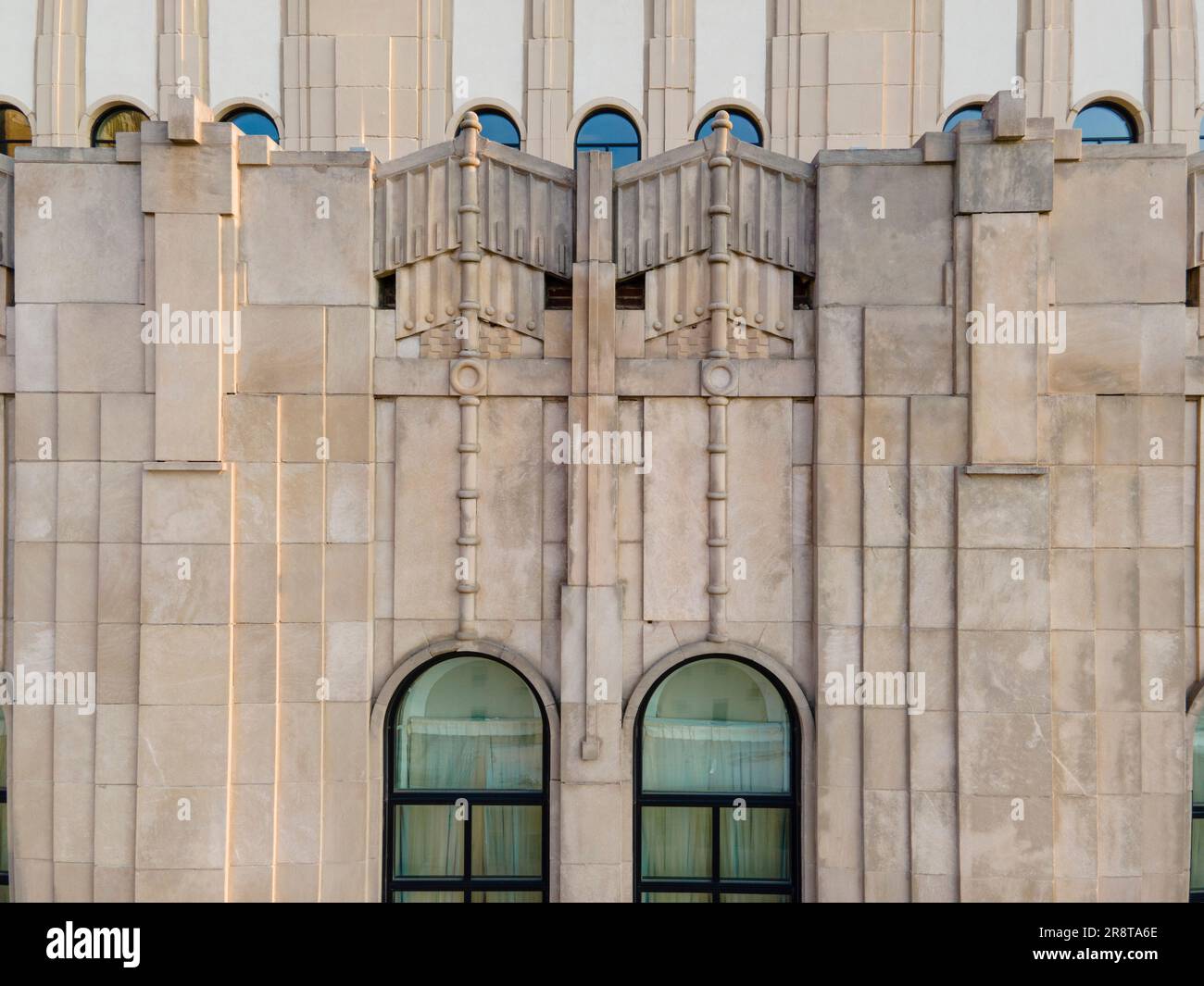 Aerial photograph of the Tulsa Club in downtown Tulsa on a June morning ...