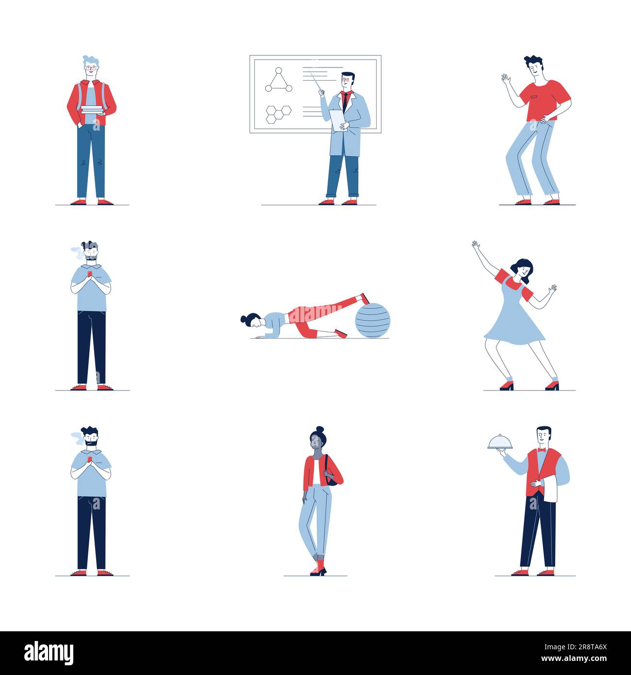 Stylish set of different cartoon people Stock Vector Image & Art - Alamy