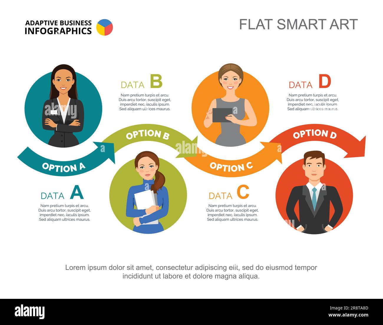 Four Steps Teamwork Chart Slide Template Stock Vector Image & Art - Alamy