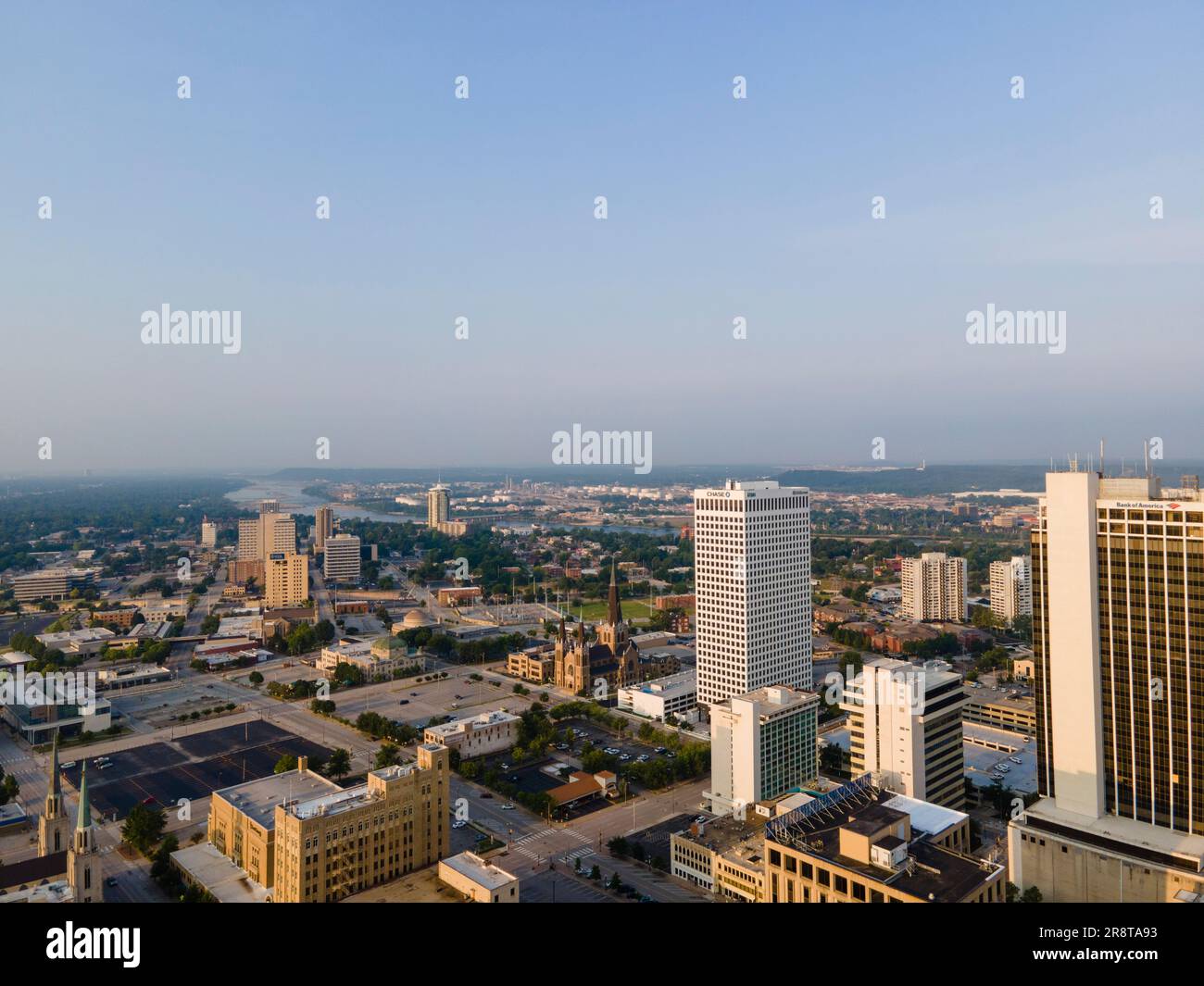 Aerial photograph of downtown Tulsa on a June morning Stock Photo - Alamy