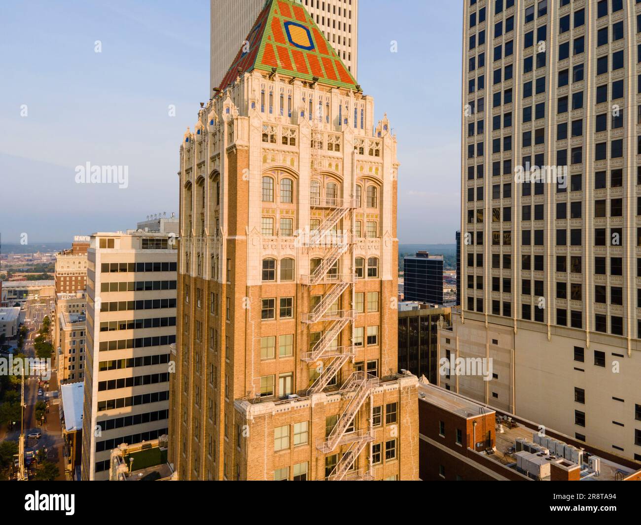 Aerial photograph of downtown Tulsa on a June morning Stock Photo - Alamy