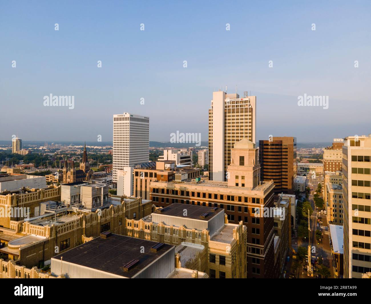 Aerial photograph of downtown Tulsa on a June morning Stock Photo - Alamy